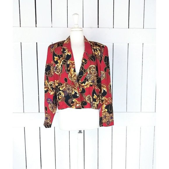 Sk & Company | Jackets & Coats | Vintage Baroque Western Print Red ...